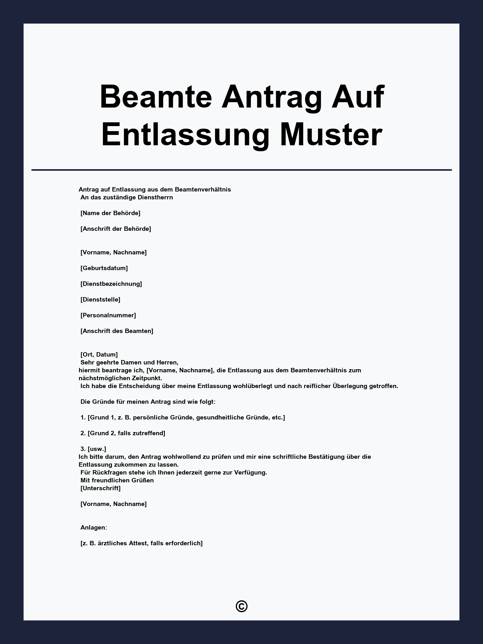 Beamte Antrag Auf Entlassung Muster